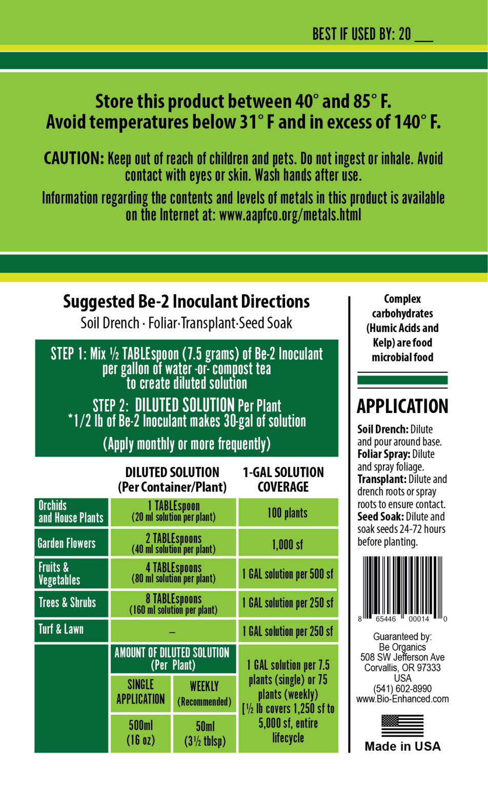 Be-2 Inoculant Product - Be Organics